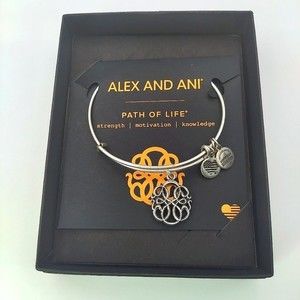Alex and Ani | Jewelry | Alex And Ani Path Of Life Flower Charm Bangle Bracelet | Poshmark